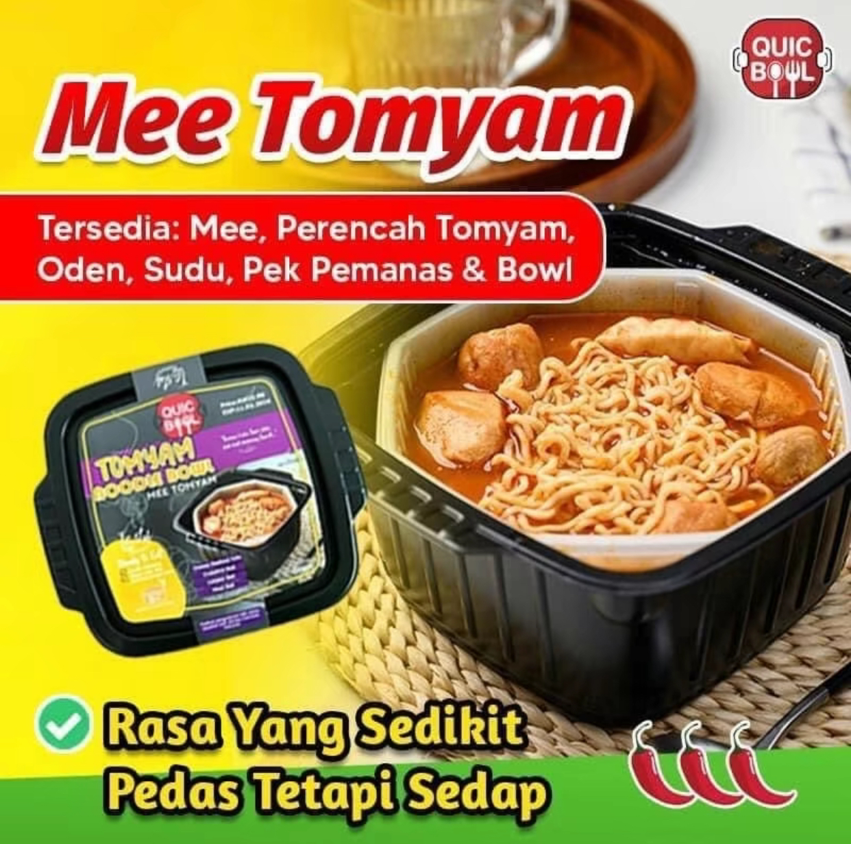 Quicbowl Chef Sdn Bhd - Quicbowl Mee Tomyam self-heating ramen bowl ...